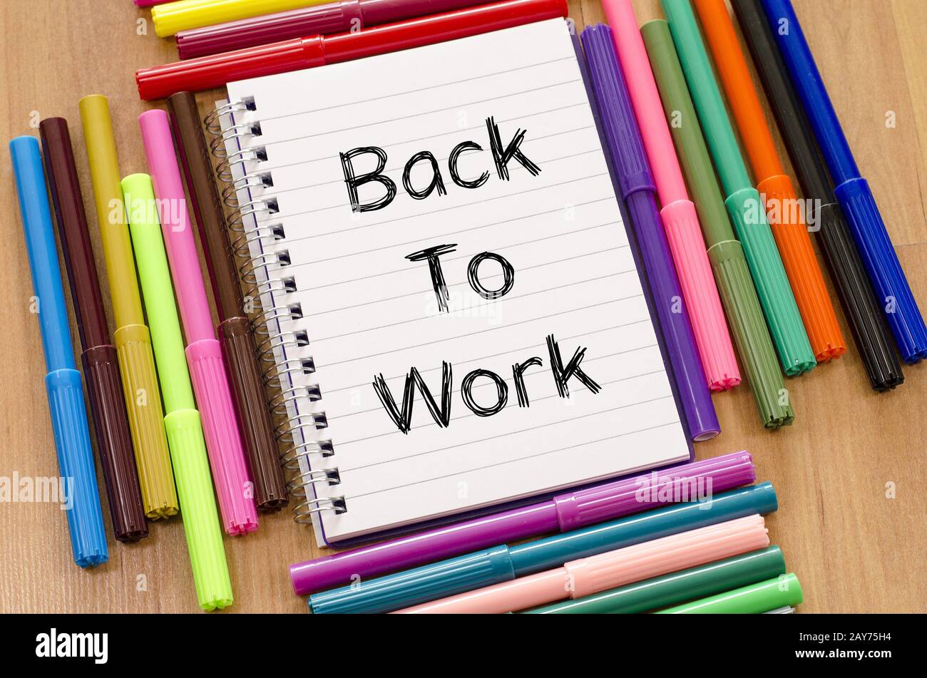 Back to work text concept Stock Photo - Alamy