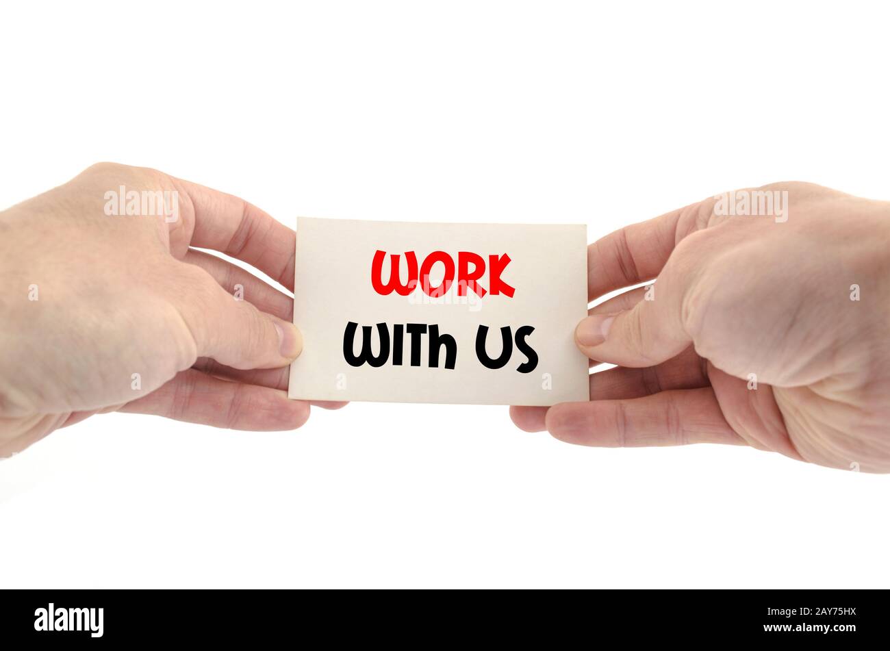 Work with us text concept Stock Photo - Alamy