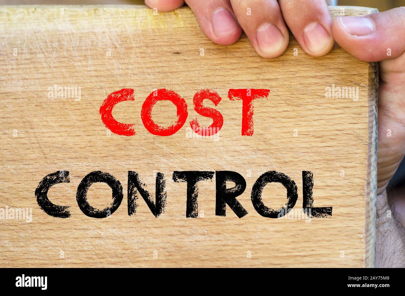 Cost control text concept Stock Photo - Alamy