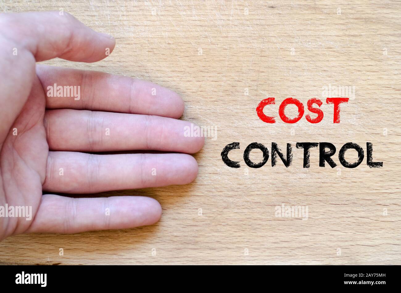 Cost control text concept Stock Photo - Alamy