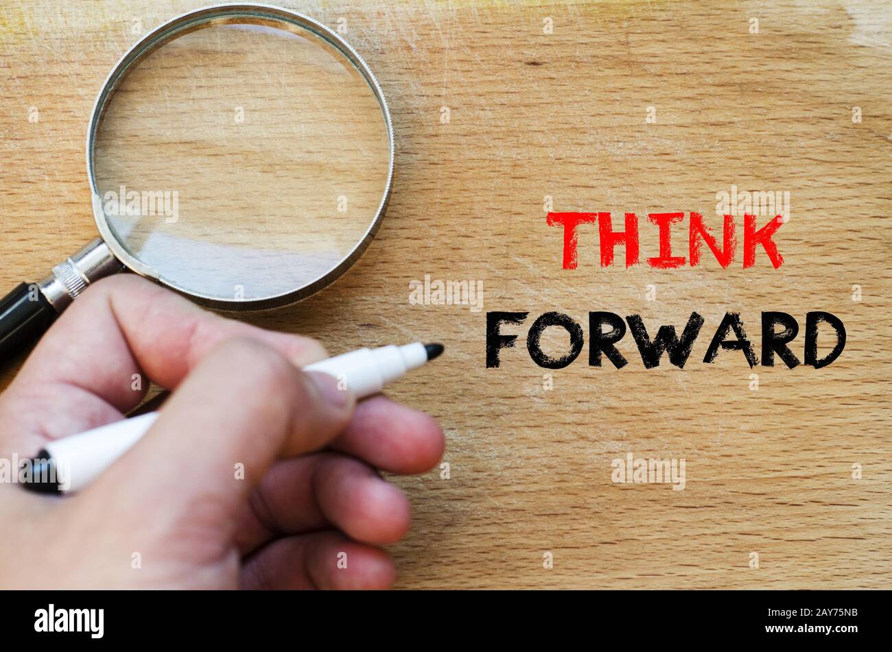 Think forward text concept Stock Photo - Alamy