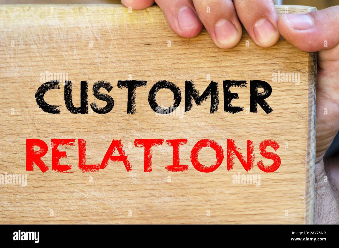 Customer relations text concept Stock Photo - Alamy