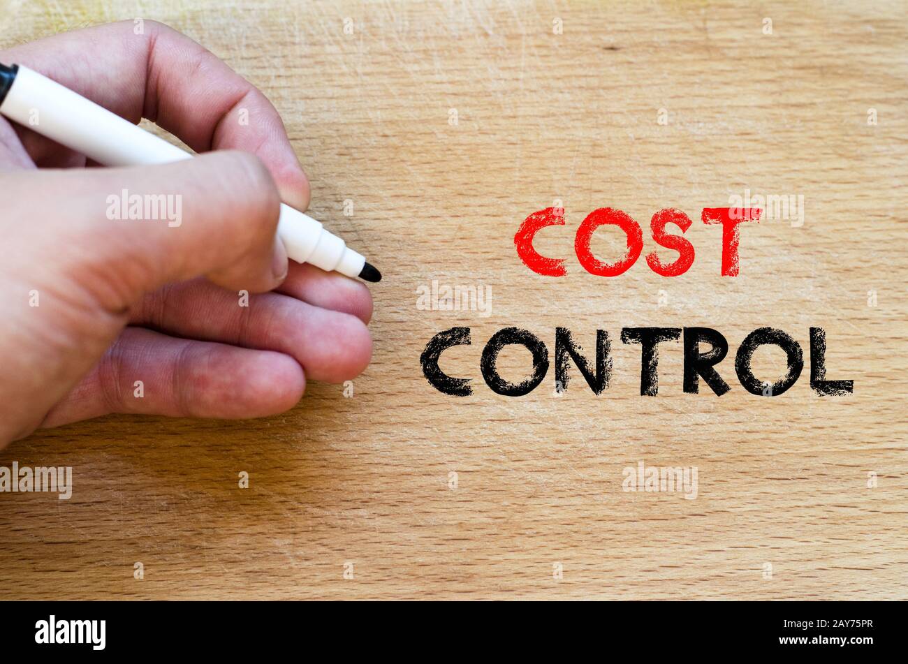 Cost control text concept Stock Photo - Alamy