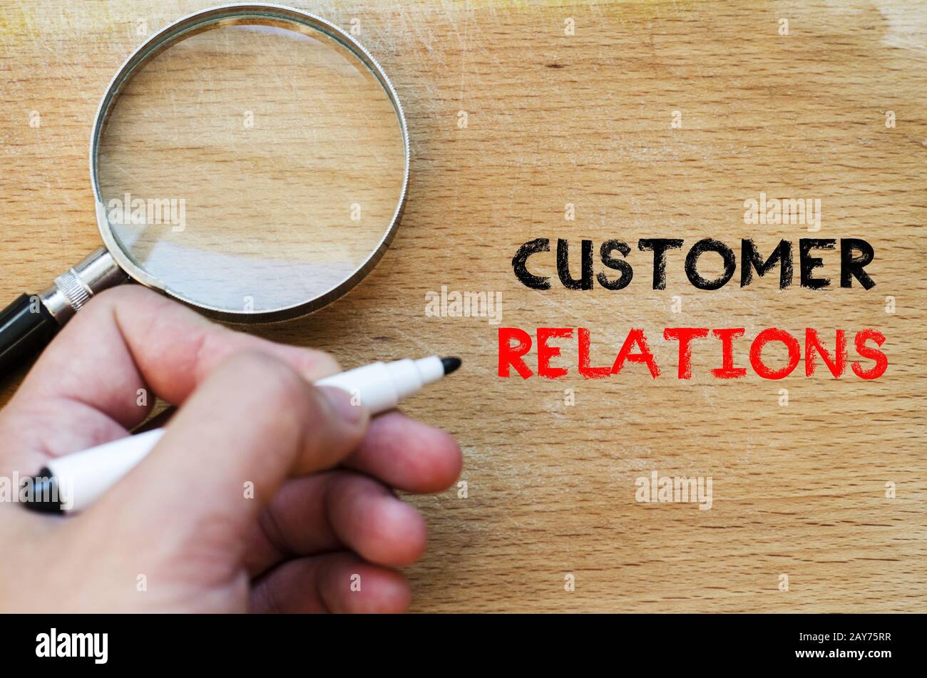 Customer relations text concept Stock Photo - Alamy