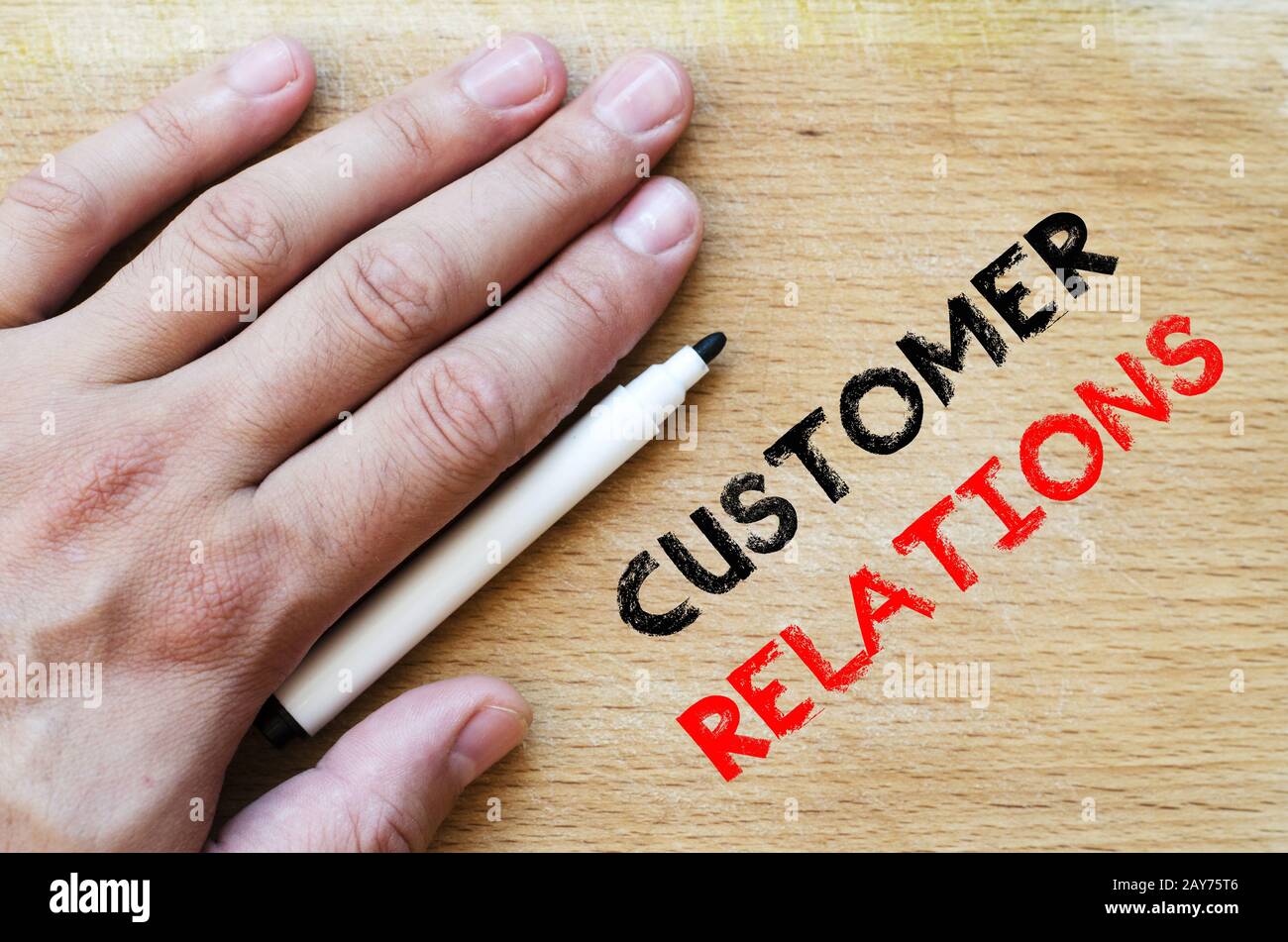 Customer relations text concept Stock Photo - Alamy