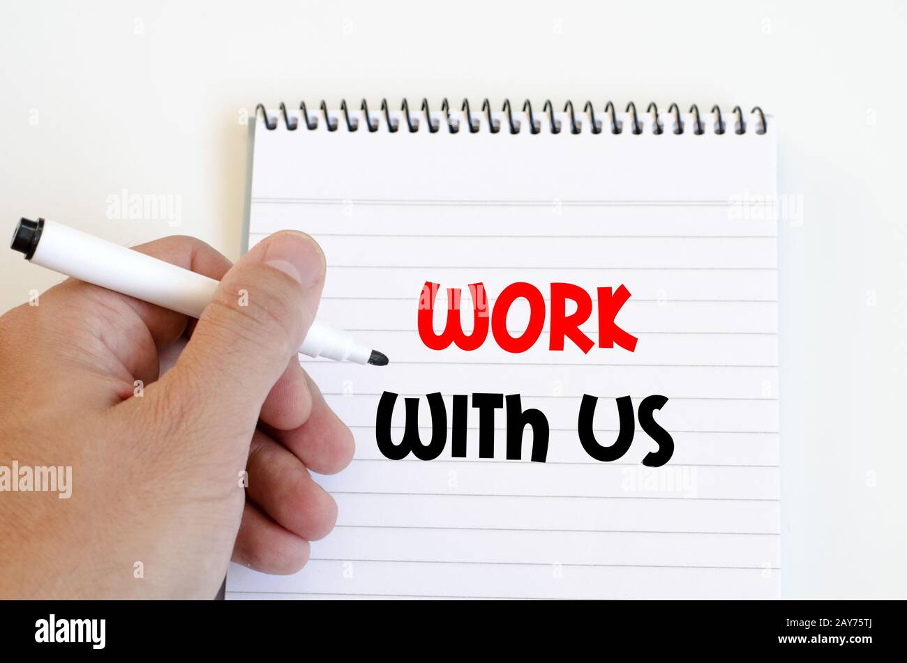 Work with us text concept Stock Photo - Alamy