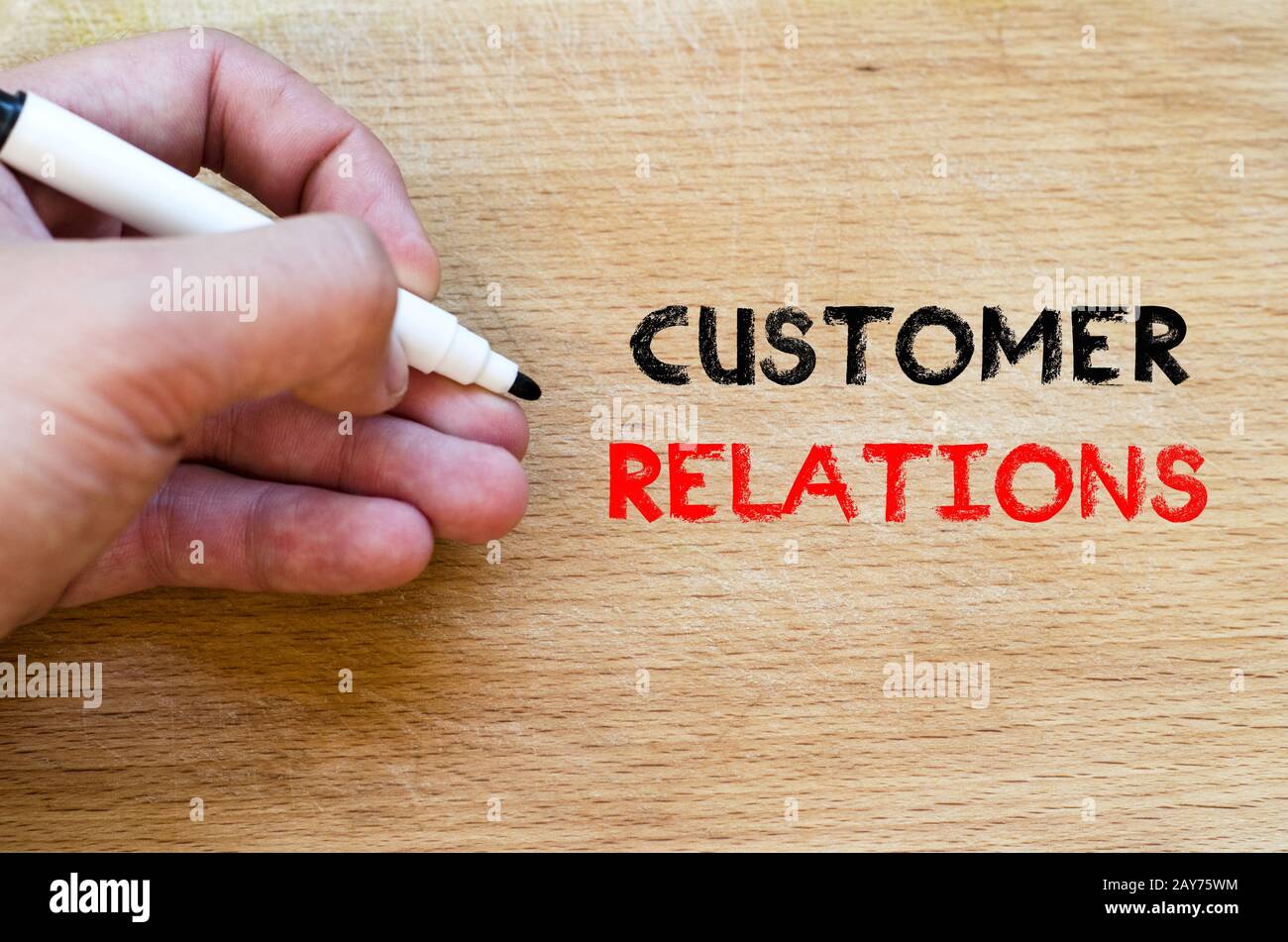 Customer relations text concept Stock Photo - Alamy