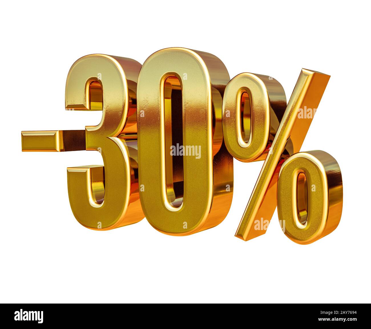 3d Gold 30 Percent Discount Sign Stock Photo - Alamy