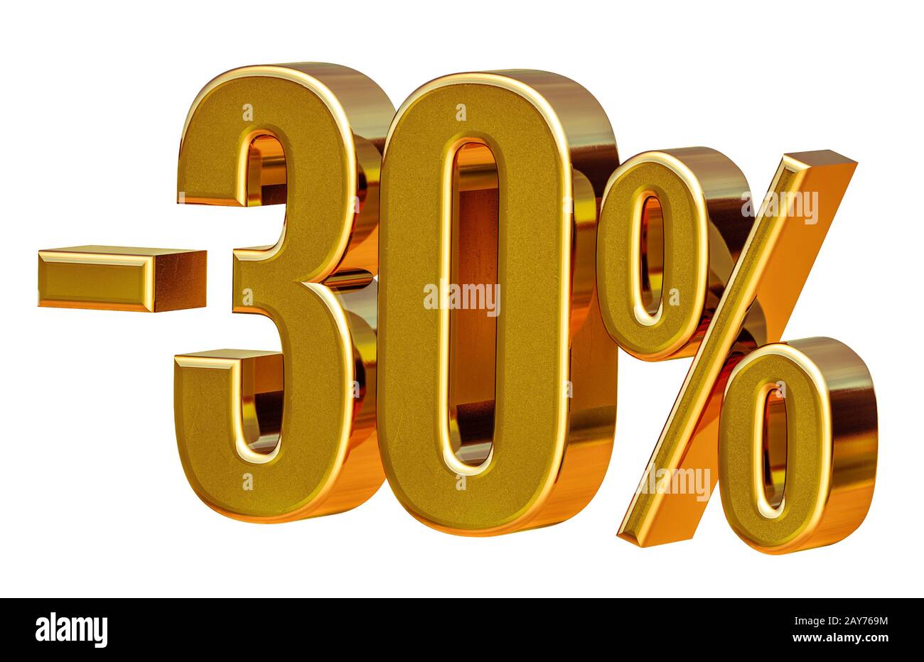 3d Gold 30 Percent Discount Sign Stock Photo - Alamy