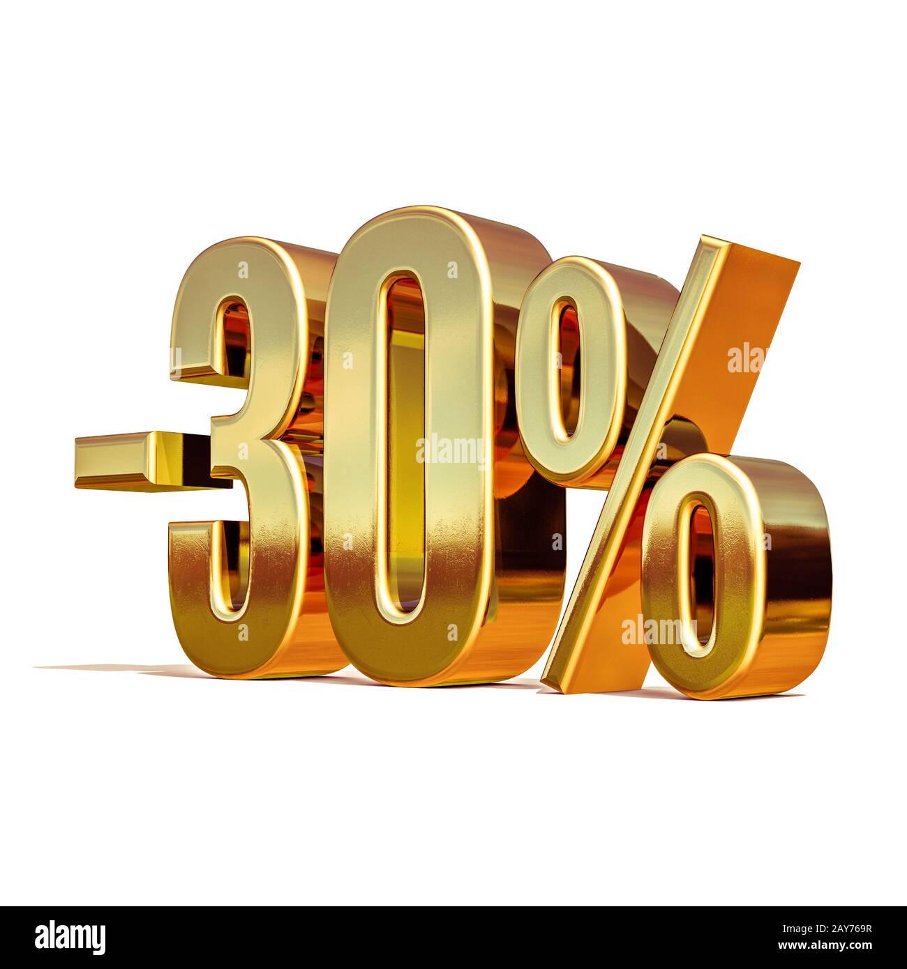 3d Gold 30 Percent Discount Sign Stock Photo - Alamy