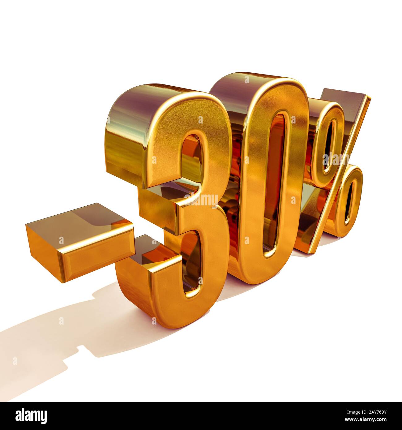 3d Gold 30 Percent Discount Sign Stock Photo - Alamy
