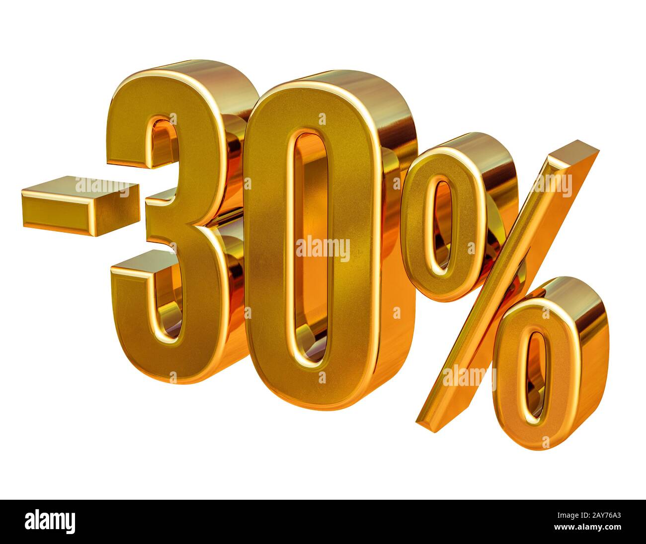 3d Gold 30 Percent Discount Sign Stock Photo - Alamy