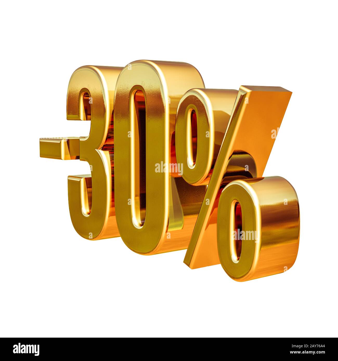 3d Gold 30 Percent Discount Sign Stock Photo - Alamy