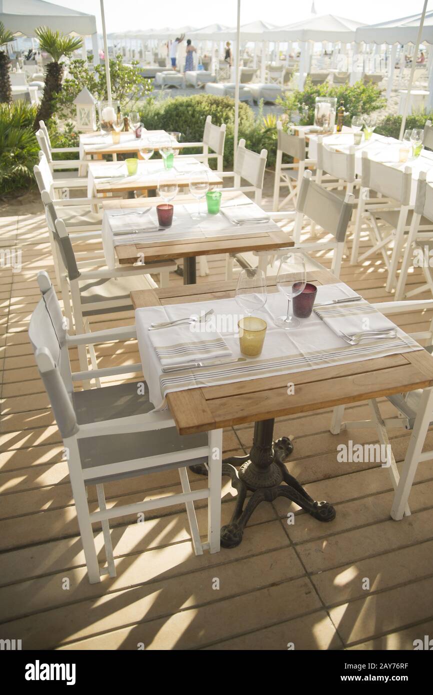 Small restaurant on the beach Stock Photo - Alamy
