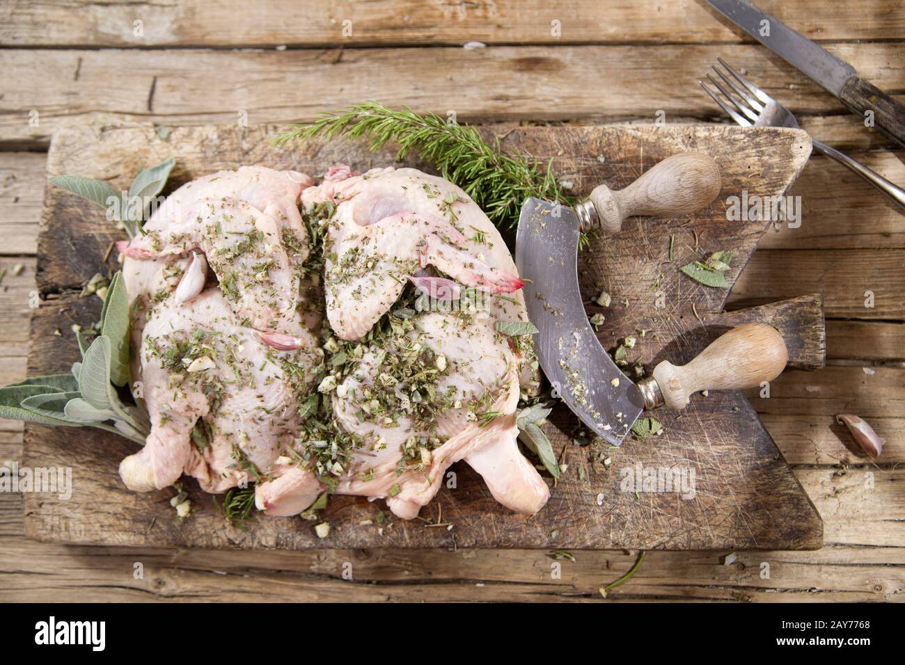 Preparation of a chicken Stock Photo - Alamy