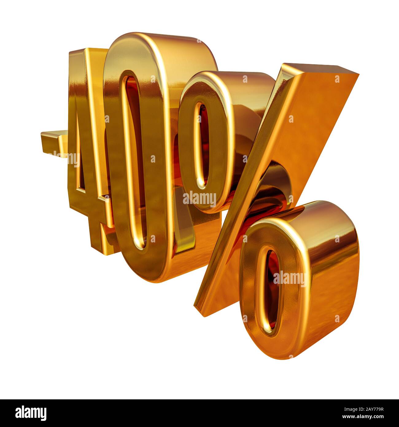 Gold -40%, Minus Forty Percent Discount Sign Stock Photo - Alamy