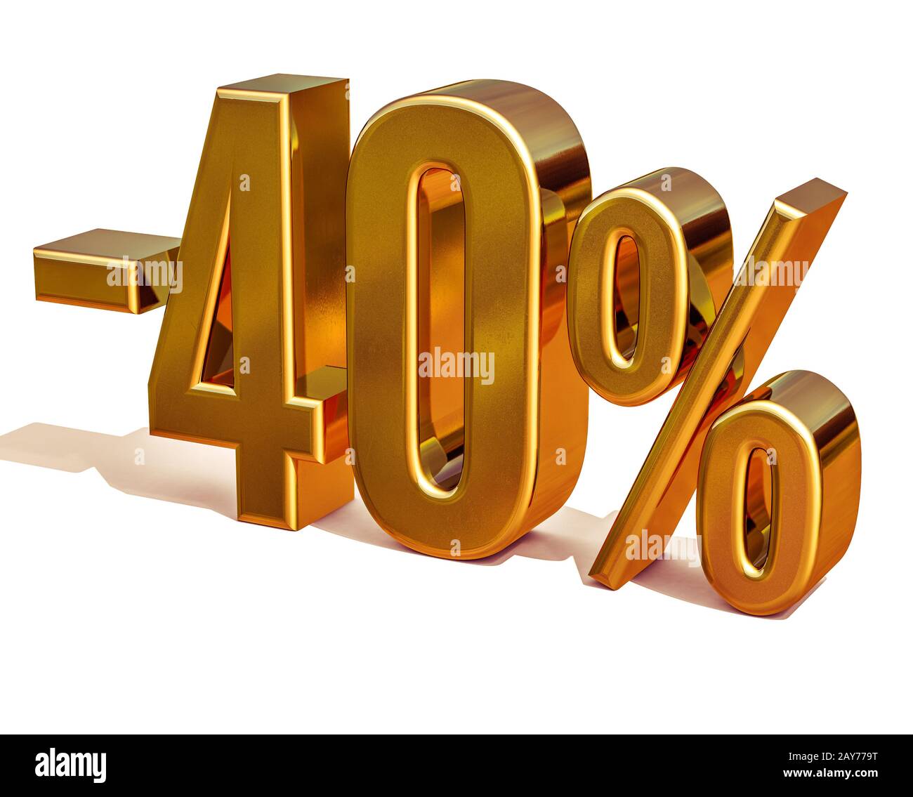Gold -40%, Minus Forty Percent Discount Sign Stock Photo - Alamy