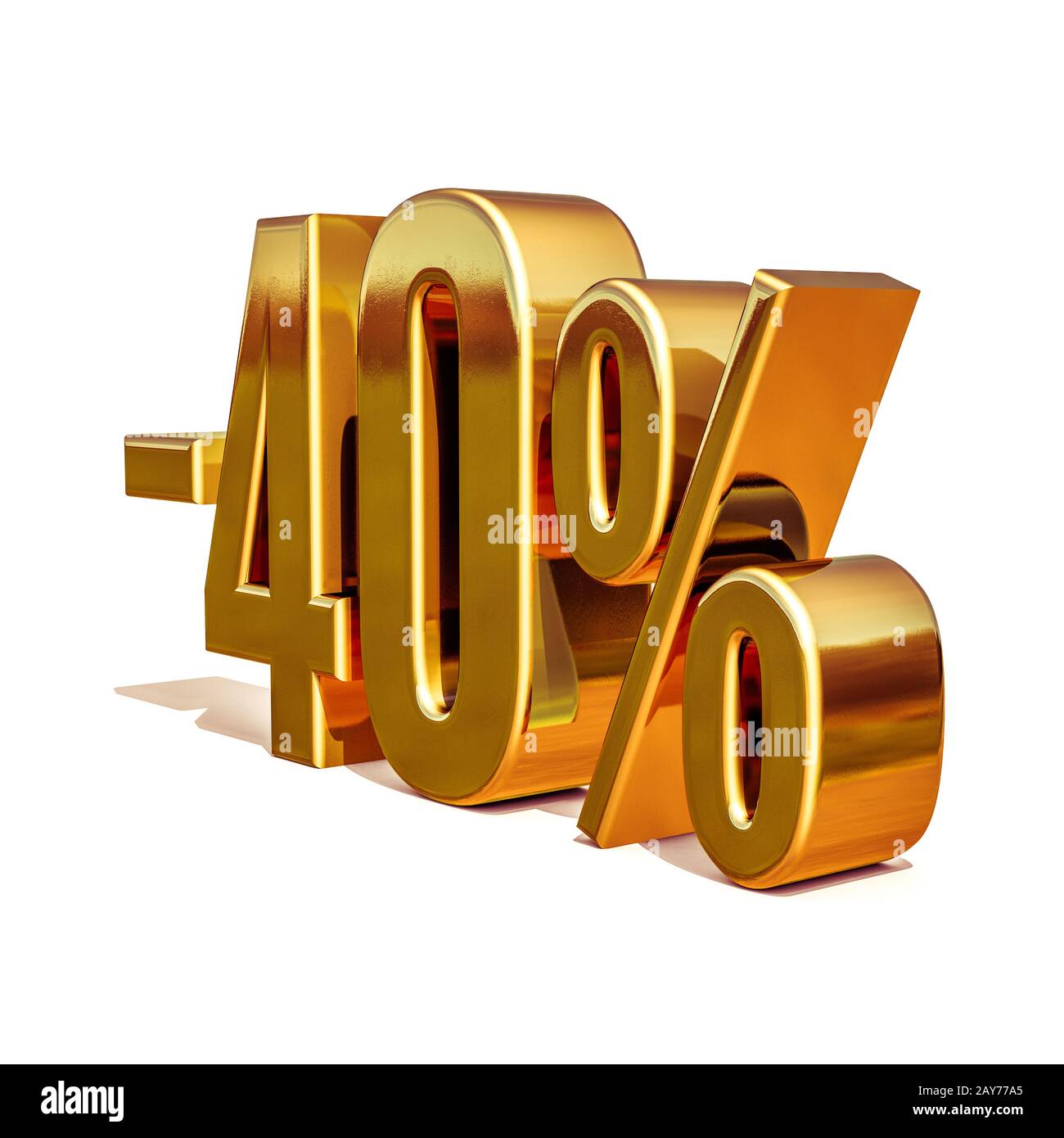 Gold -40%, Minus Forty Percent Discount Sign Stock Photo - Alamy