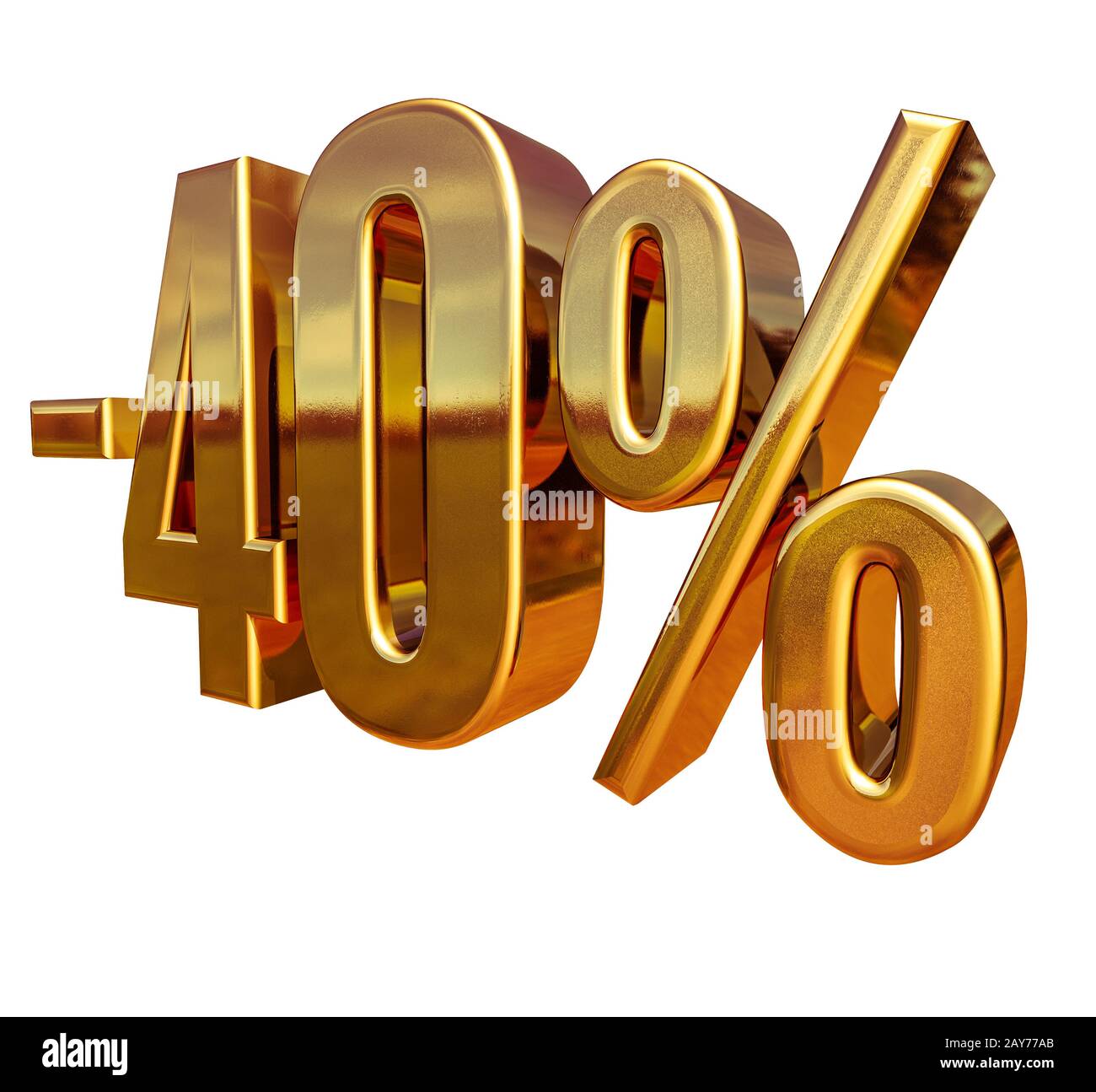 Gold -40%, Minus Forty Percent Discount Sign Stock Photo - Alamy