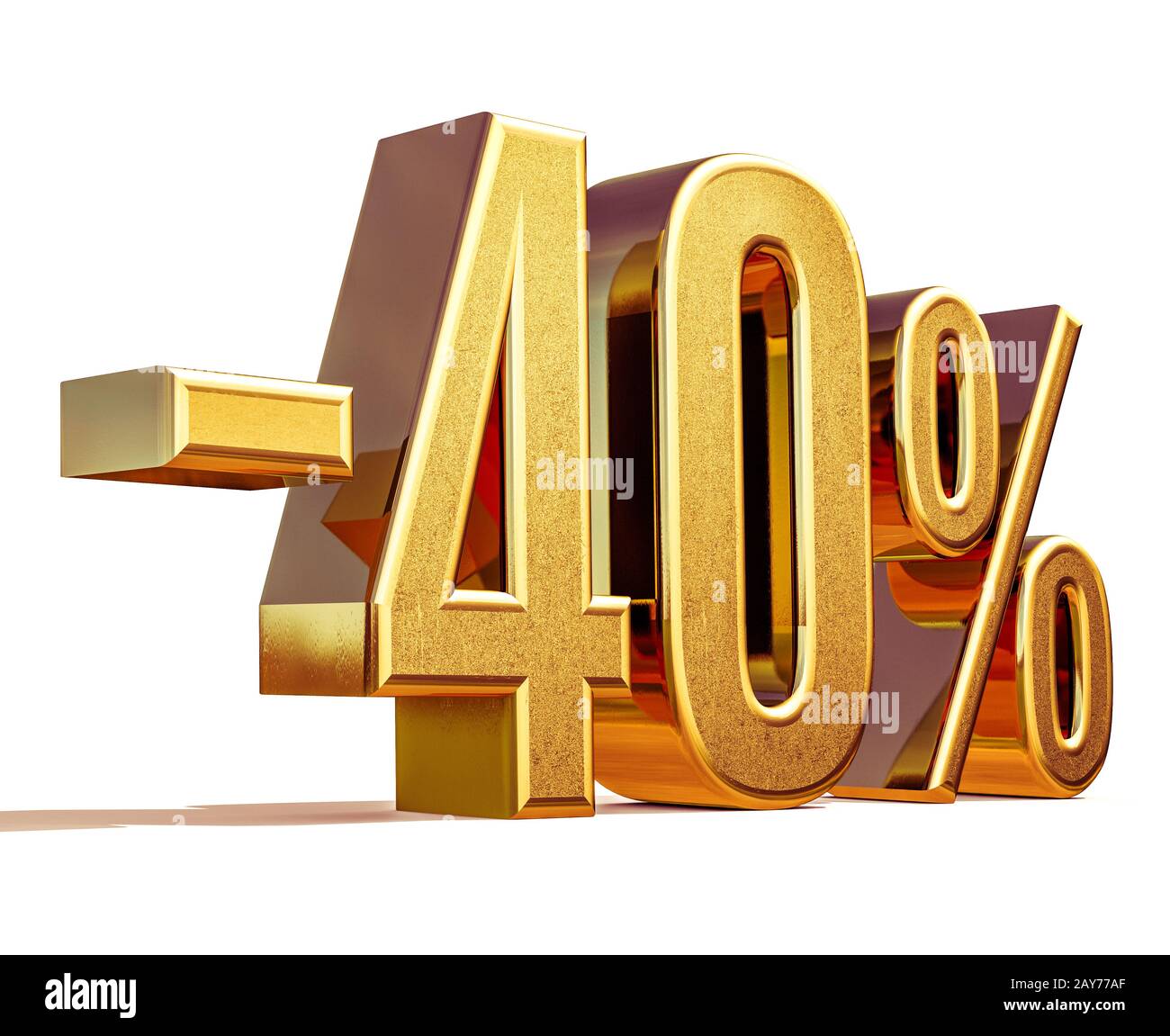 Gold -40%, Minus Forty Percent Discount Sign Stock Photo - Alamy