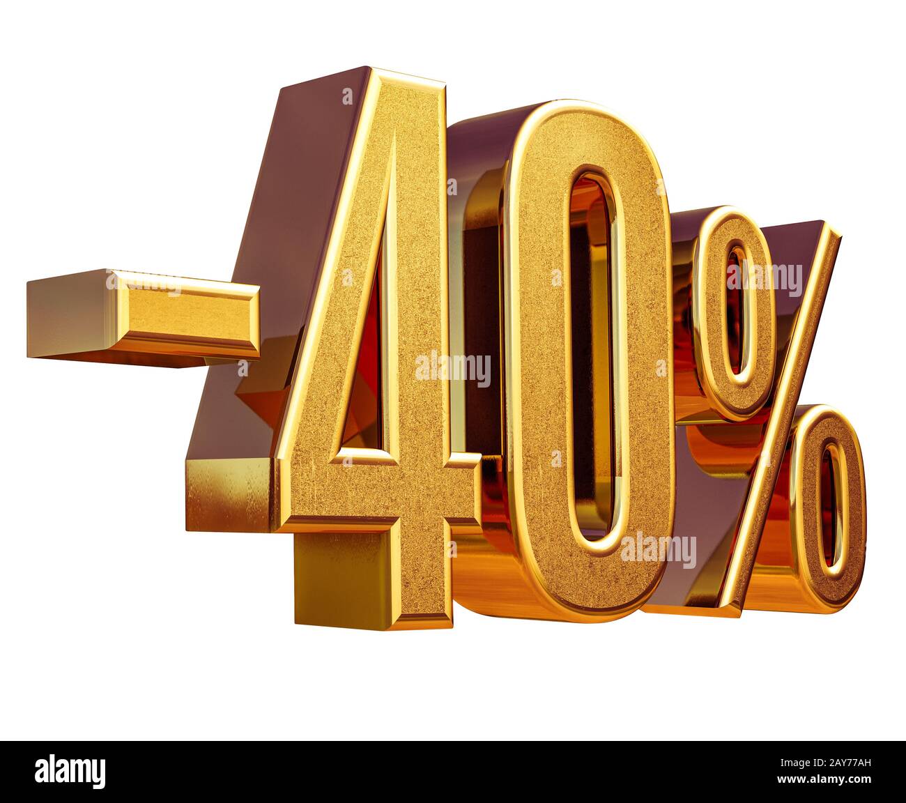 Gold -40%, Minus Forty Percent Discount Sign Stock Photo - Alamy