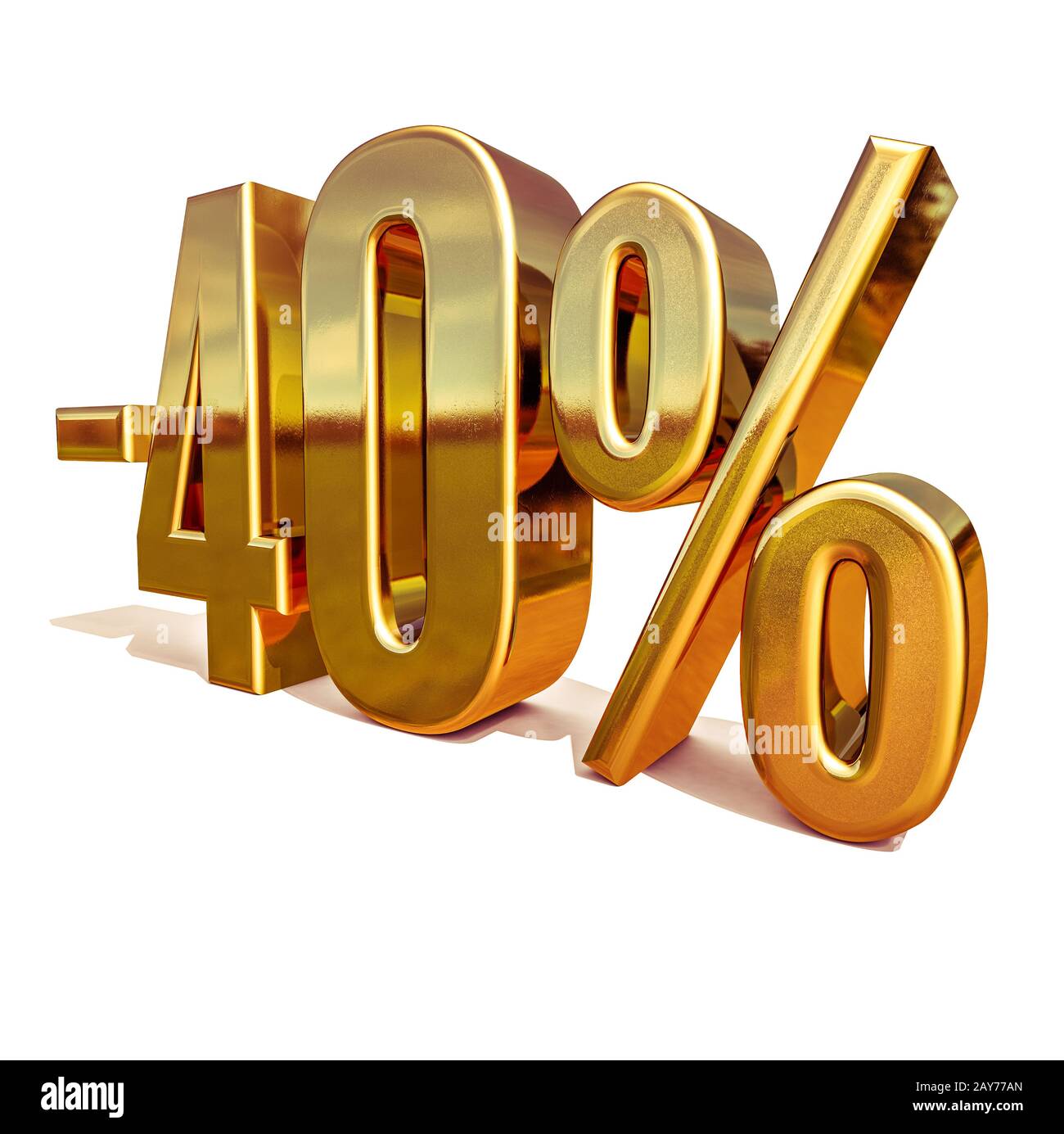 Gold -40%, Minus Forty Percent Discount Sign Stock Photo - Alamy