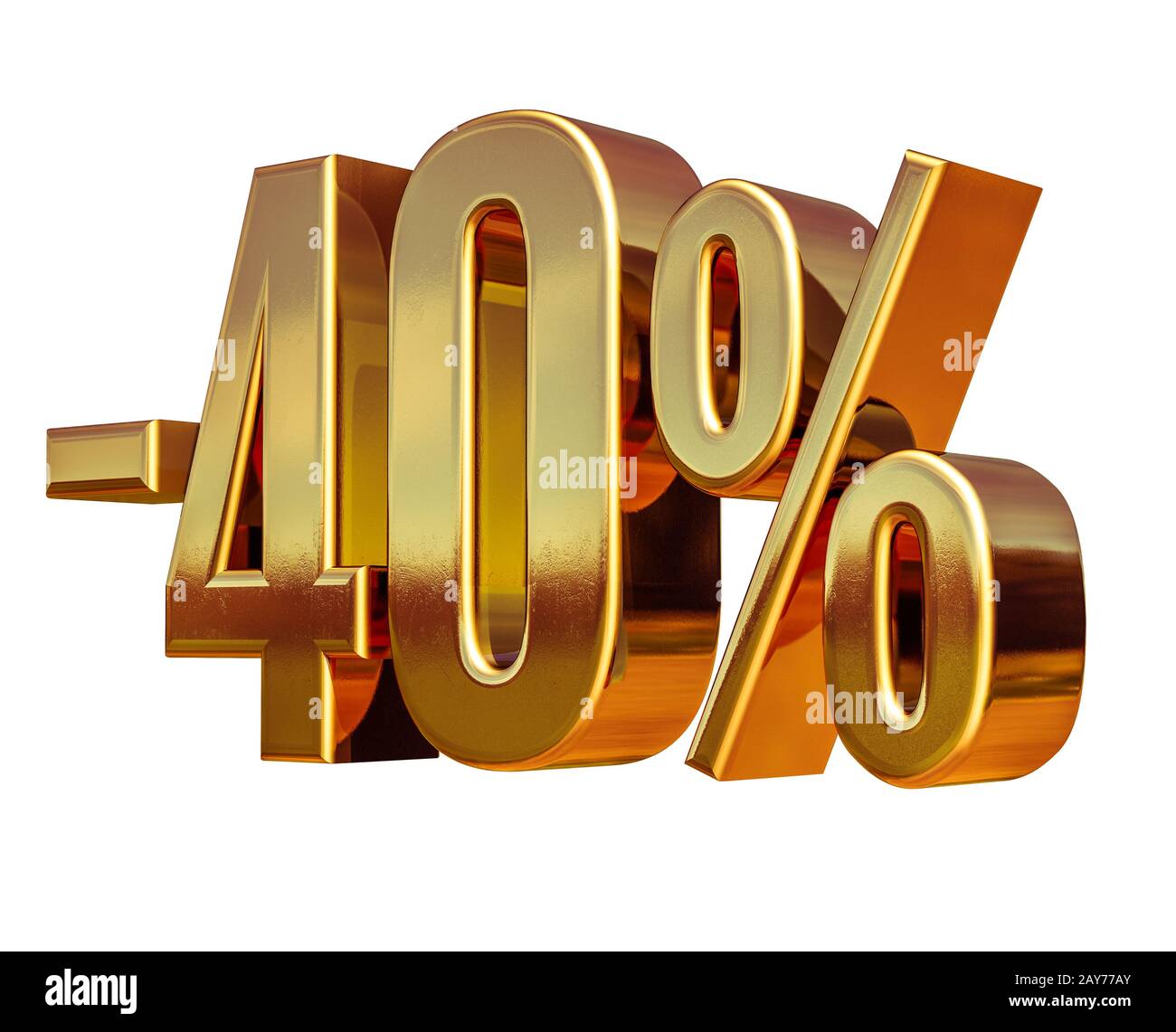 Gold -40%, Minus Forty Percent Discount Sign Stock Photo - Alamy