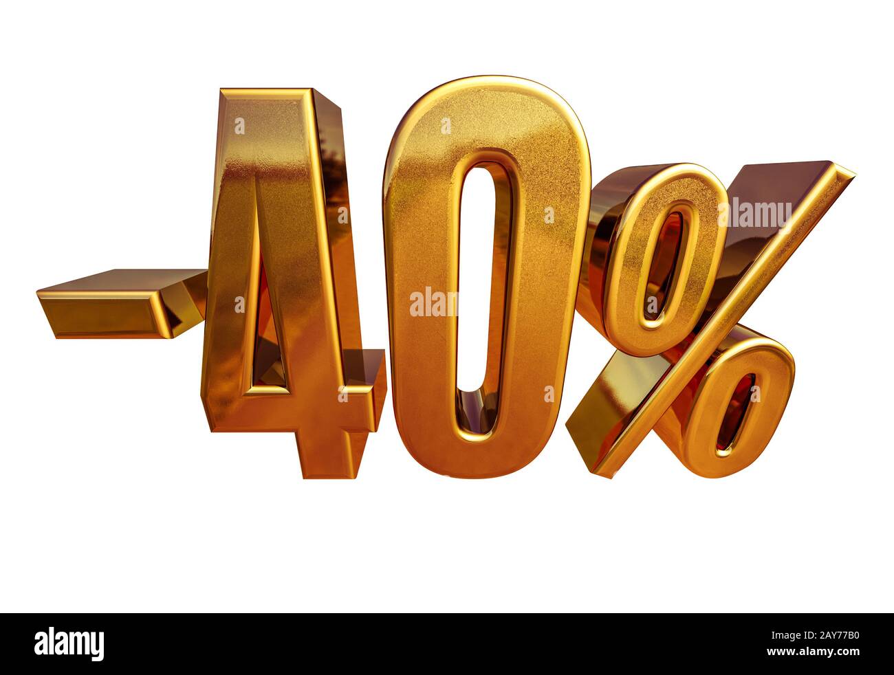 Gold -40%, Minus Forty Percent Discount Sign Stock Photo - Alamy
