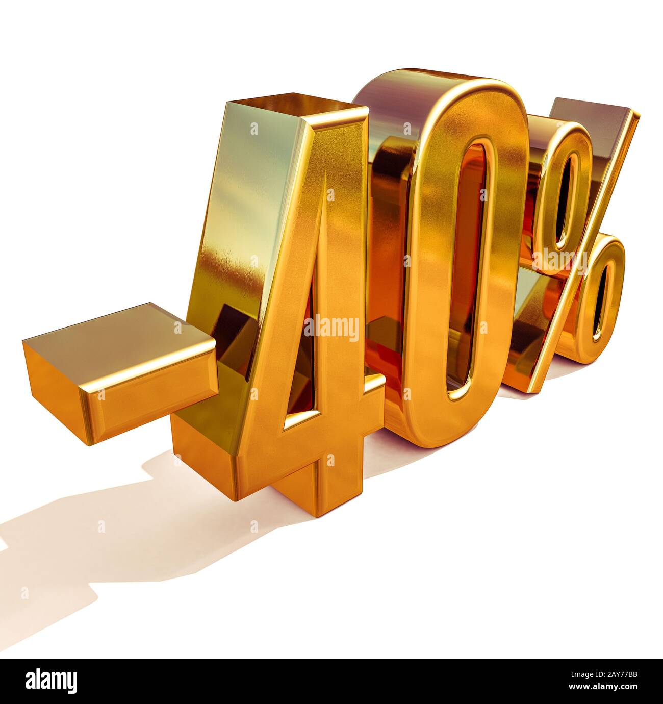 Gold -40%, Minus Forty Percent Discount Sign Stock Photo - Alamy