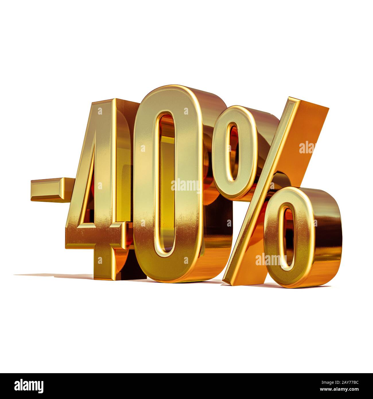 Gold -40%, Minus Forty Percent Discount Sign Stock Photo - Alamy