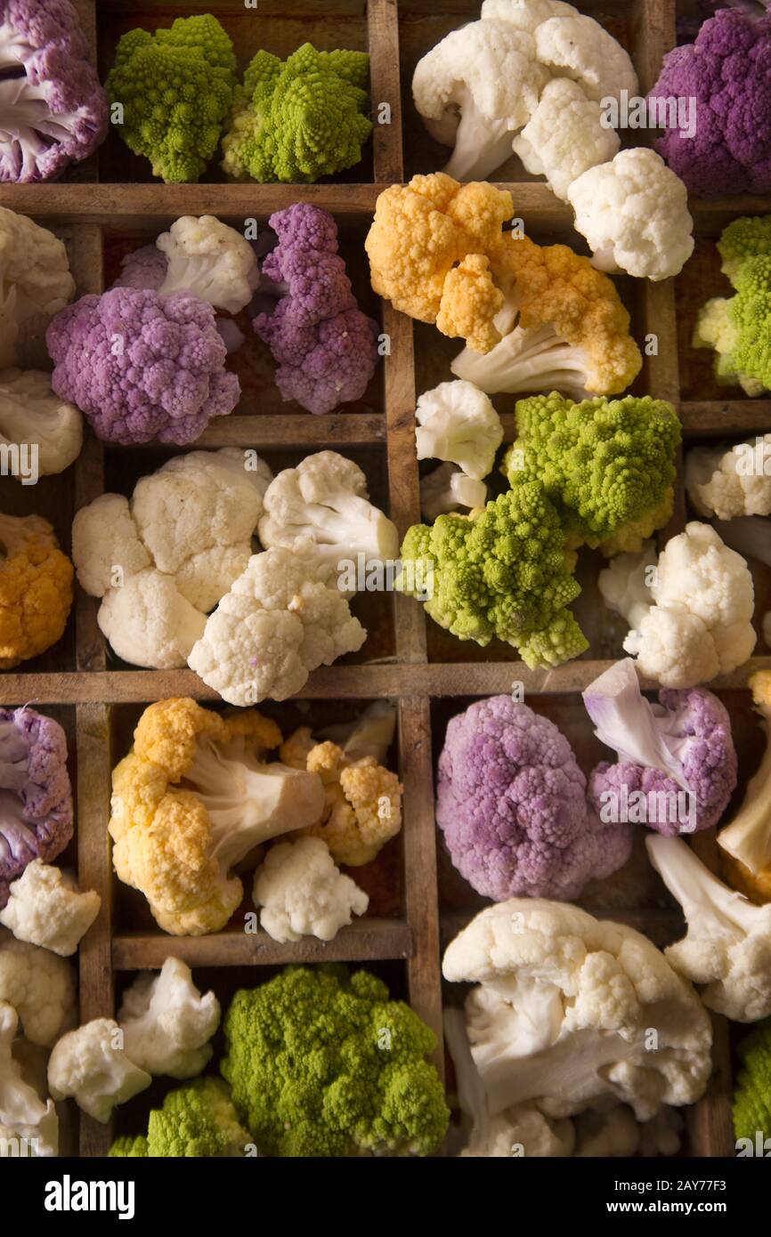 The Colors of cauliflower Stock Photo - Alamy