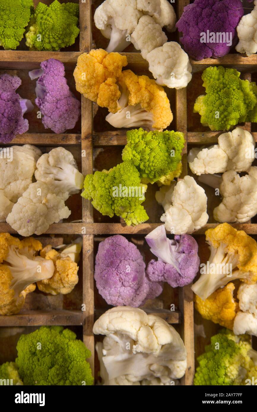 The Colors of cauliflower Stock Photo - Alamy