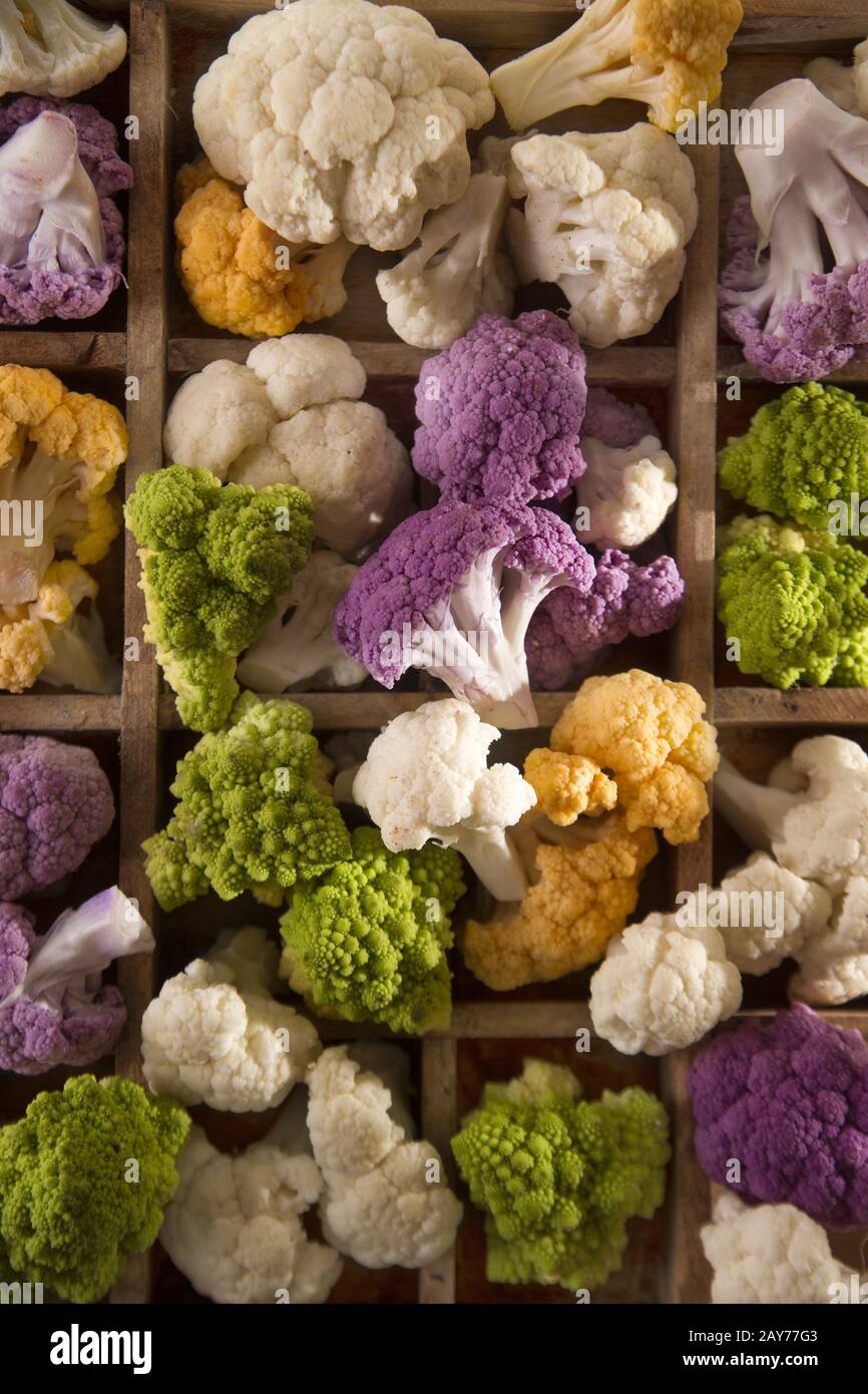 The Colors of cauliflower Stock Photo - Alamy