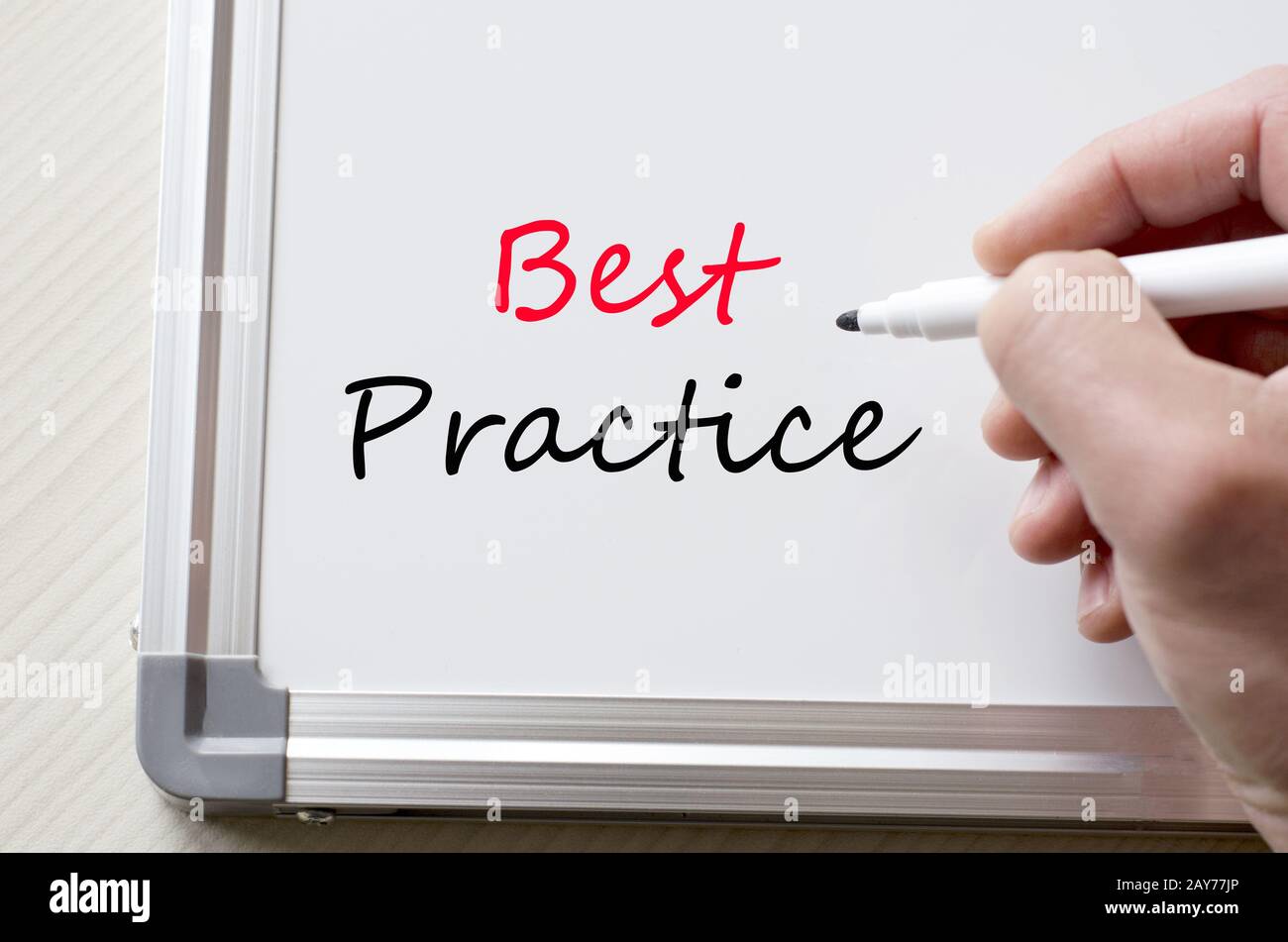 Best practice written on whiteboard Stock Photo - Alamy