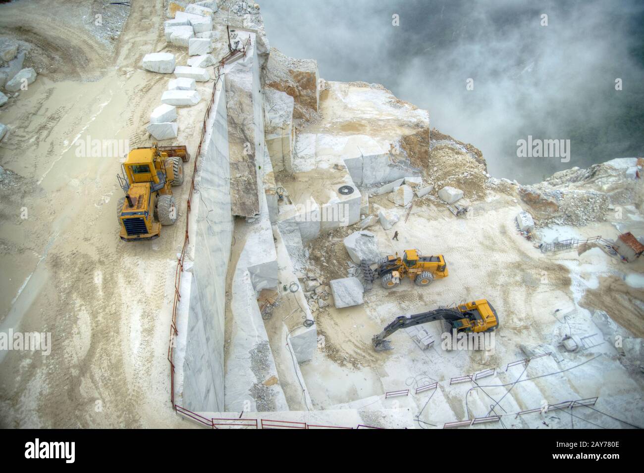 White marble quarries Stock Photo - Alamy