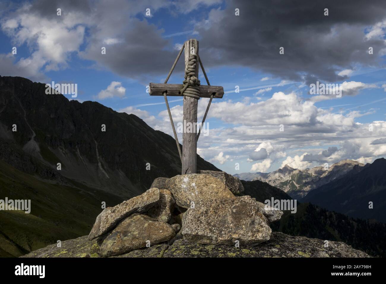 Mountain cross in the Austrian Alps Stock Photo - Alamy