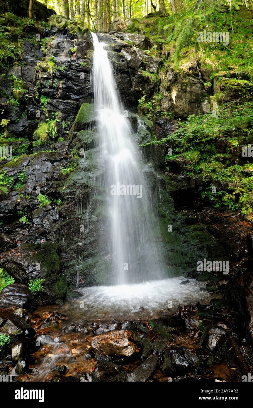 Upper part of the Zweribach waterfall in Simonswald Black Forest ...