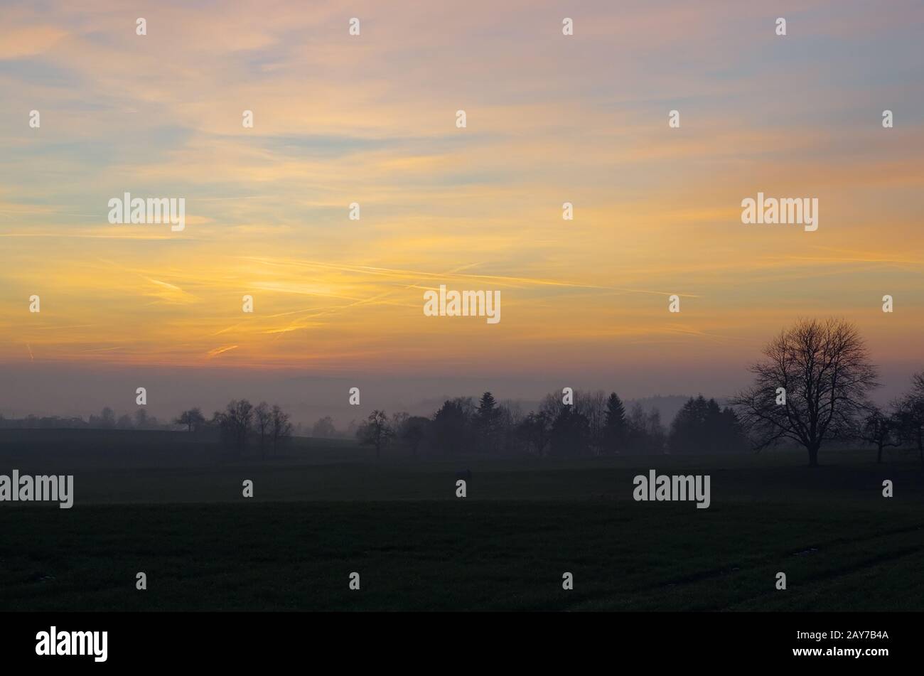 Sunset in Ried Stock Photo - Alamy