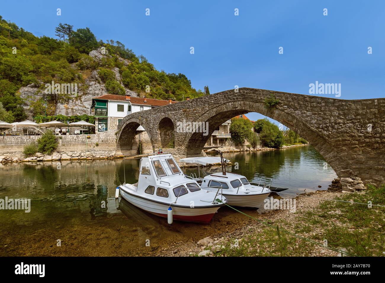 Old Bridge in Rijeka Crnojevica River near Skadar Lake - Montenegro Stock Photo - Alamy