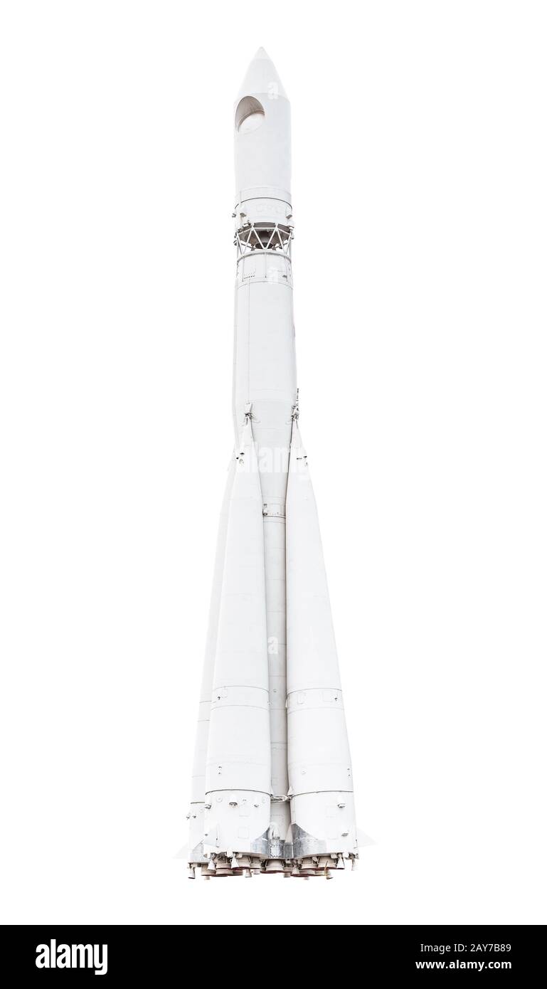 Isolated white space rocket Stock Photo - Alamy