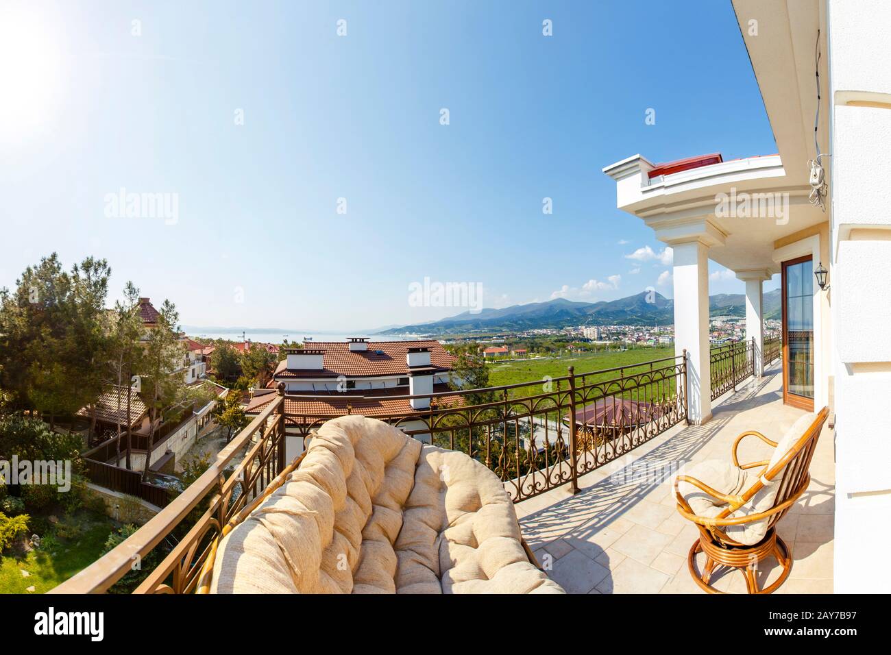 Large beautiful rich spacious veranda in the cottage with views of the ...