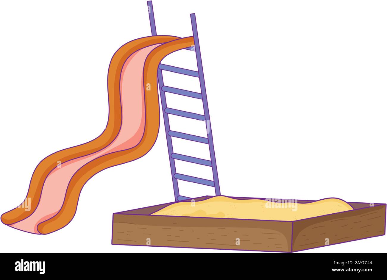 playground slide sandbox game for kids vector illustration Stock Vector ...
