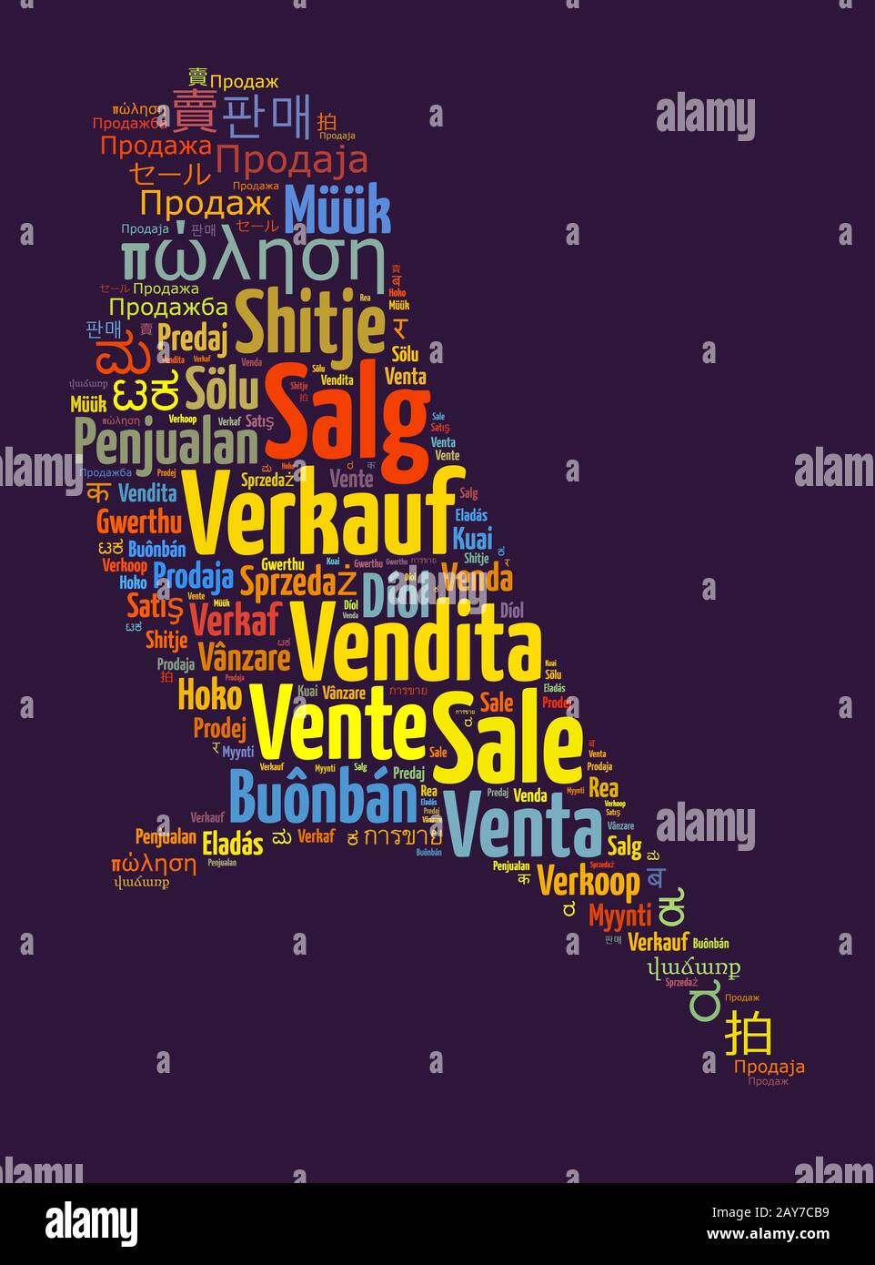 Word Sale in different languages Stock Photo - Alamy