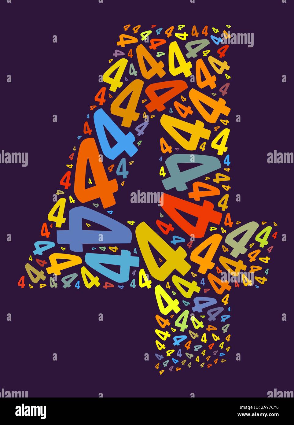 Number four wordcloud concept Stock Photo - Alamy