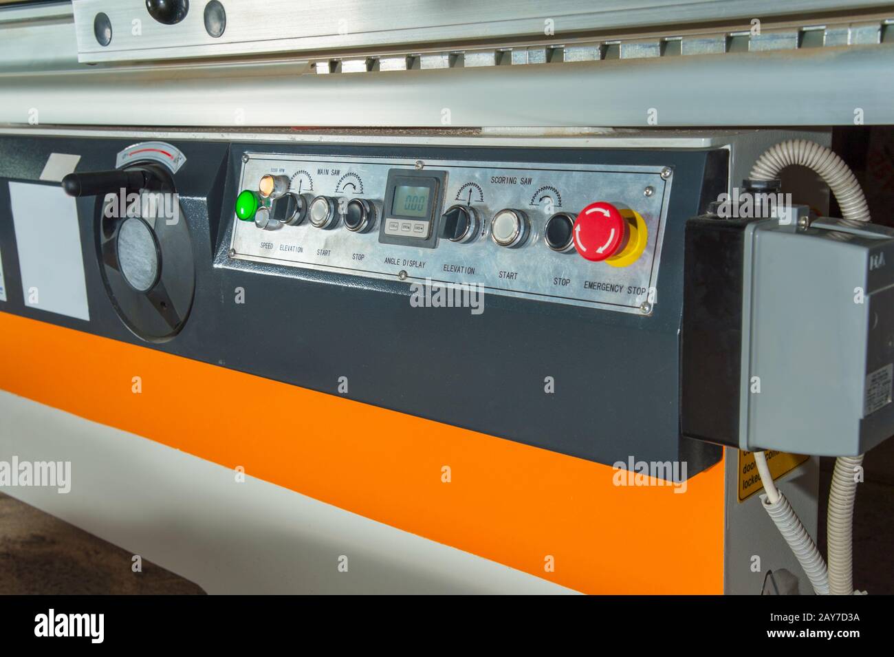 Professional circular saw cutting machine Stock Photo - Alamy