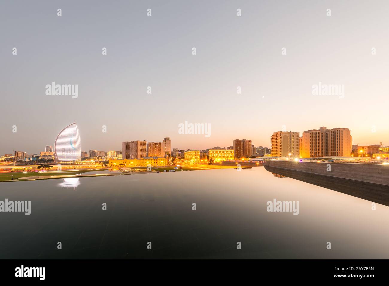 Night view of Baku Azerbaijan during sunset Stock Photo - Alamy
