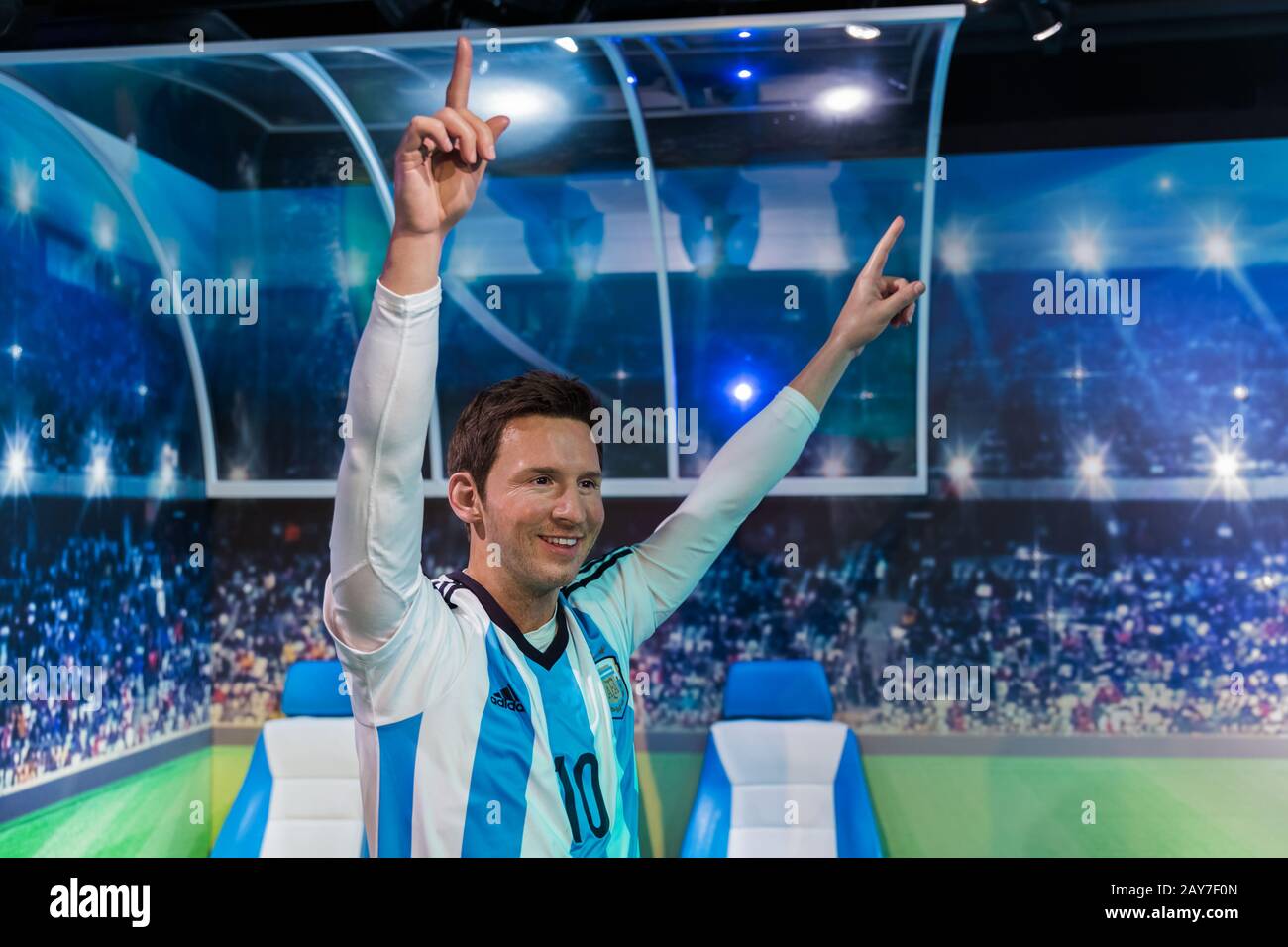 AMSTERDAM, NETHERLANDS - APRIL 25, 2017: Lionel Messi wax statue in ...