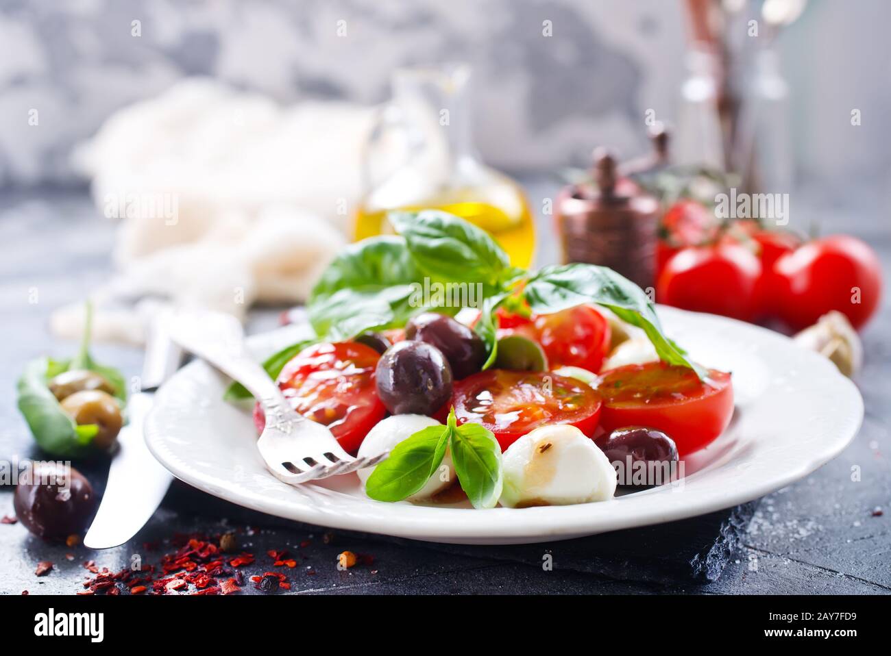 Classic caprese salad served hi-res stock photography and images - Alamy