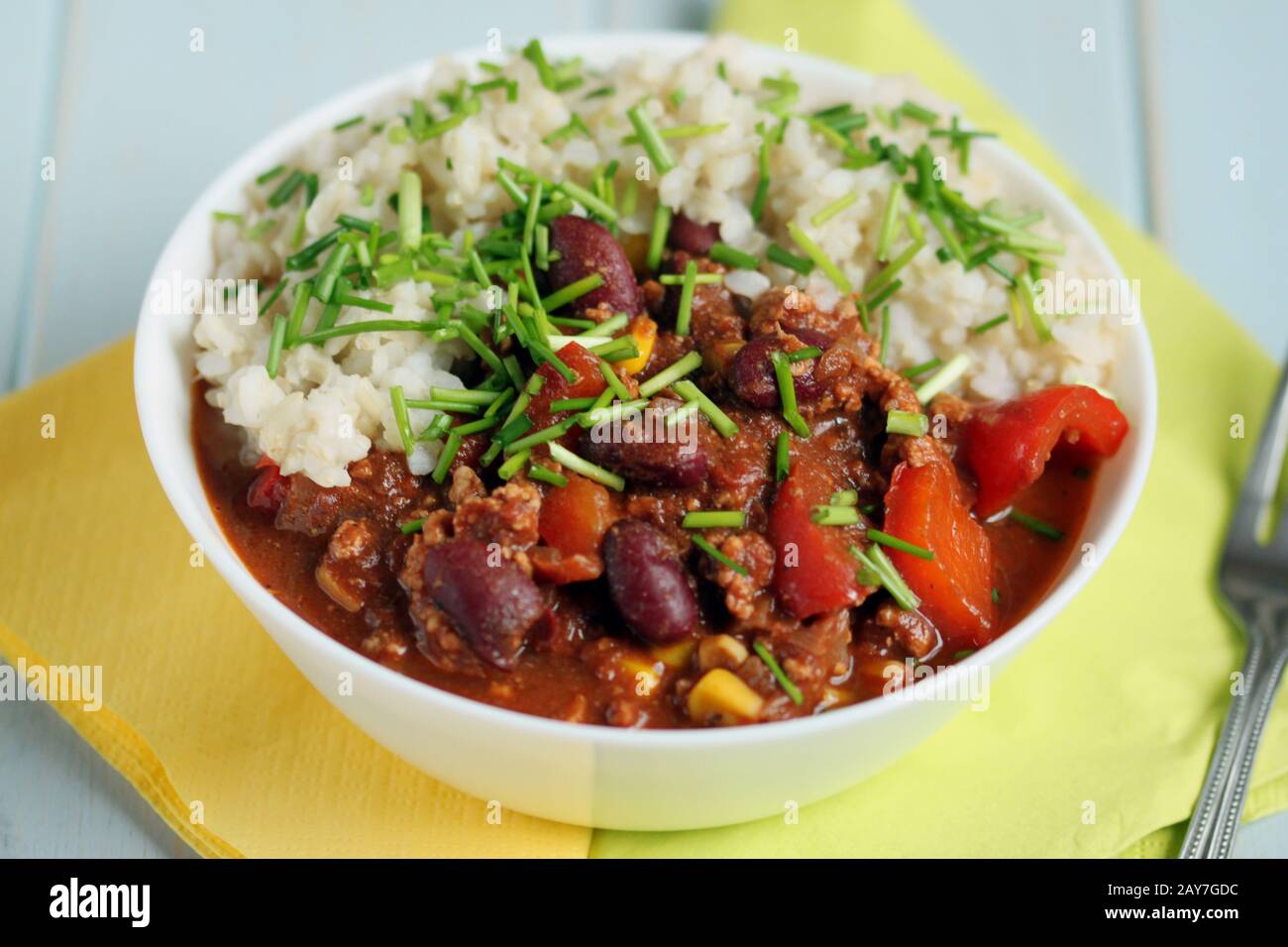 Chili with minced meat. Chili con carne. Mexican cuisine. A quick and ...