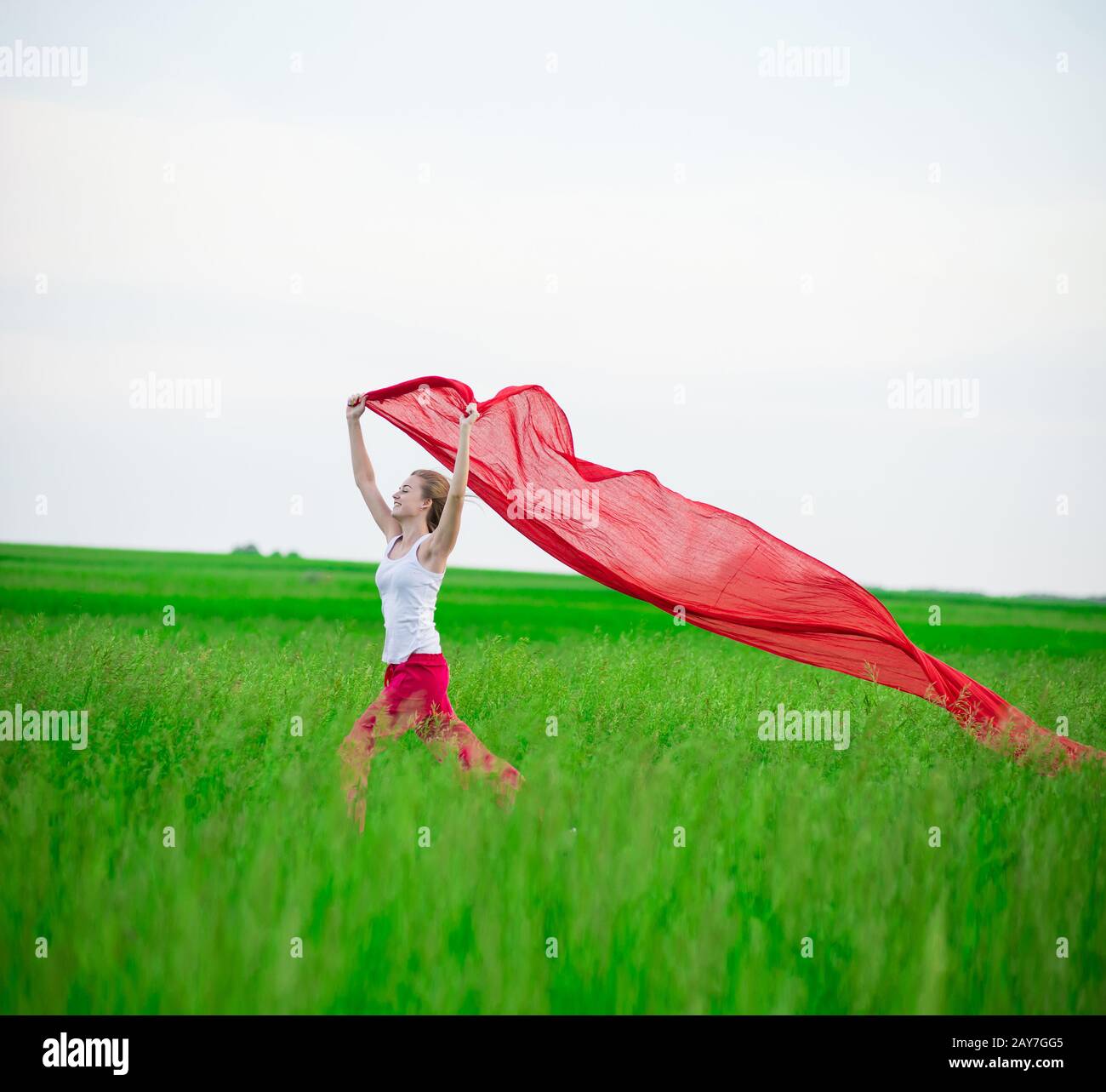 Scarf blowing in wind hi-res stock photography and images - Alamy